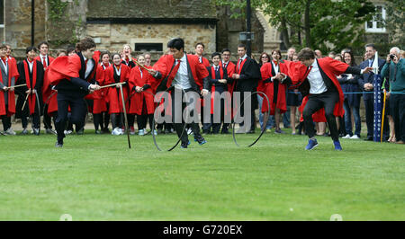 Competitors take part in the King's School, Hoop Trundle on the east ...