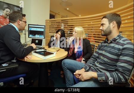 Barclays Digital Eagle Joseph Cooksey (left) provides advice on ...