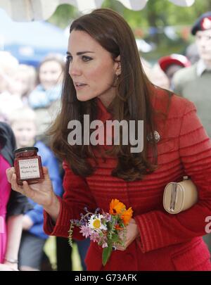 The Duchess of Cambridge attends Forteviot fete in Forteviot, Scotland ...
