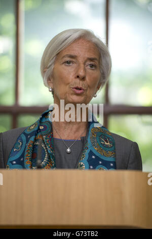 International Monetary Fund Chief Christine Lagarde and President Hu ...