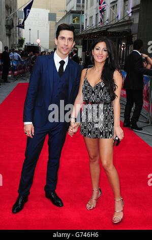 Russell Kane and fiancee Lindsey Cole arriving at the The Hooligan ...
