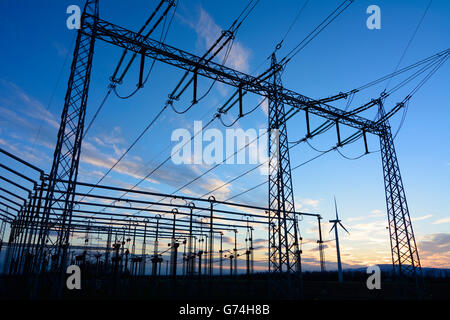 Substation Vienna Southeast Austrian Power Grid , spotlighted Pylon ...