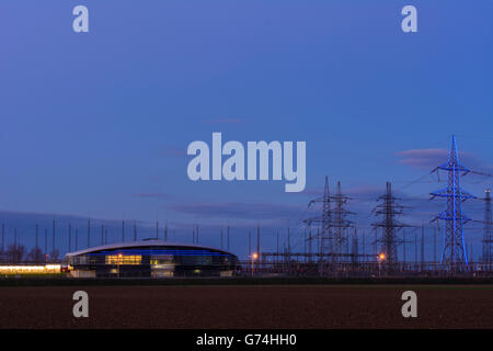Substation Vienna Southeast Austrian Power Grid , spotlighted Pylon ...