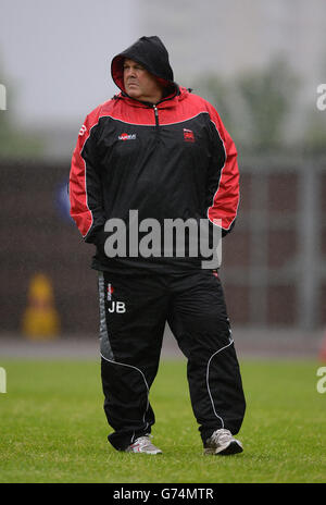 London Welsh head coach Justin Burnell before the Greene King IPA ...