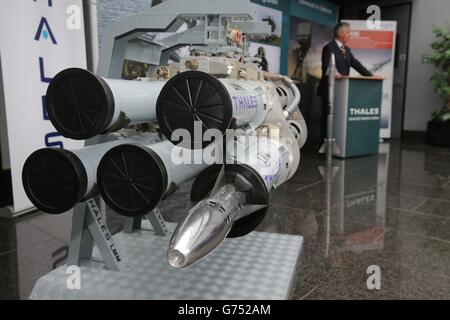 A display model of the new LMM (lightweight multi-role missile) is seen ...