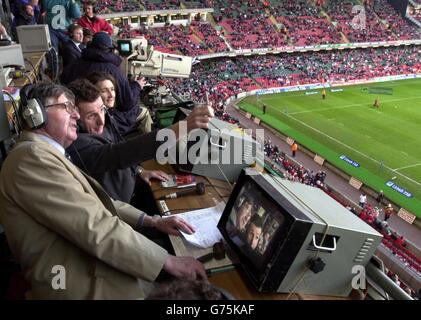 BBC commentator Bill McLaren (left) with fellow commentator and former ...