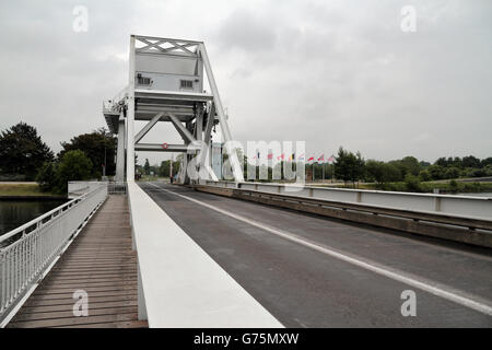 The new Pegasus Bridge on the Caen Canal, near Ouistreham, in Normandy ...