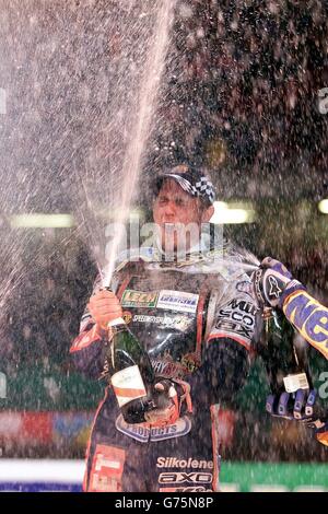 Ryan Sullivan of Australia celebrates his victory in the FIM Egg ...