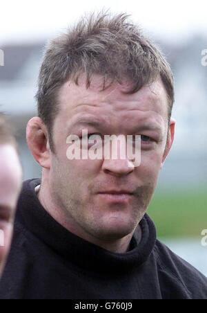 Ireland's new rugby captain Mick Galwey, with other members of the team ...