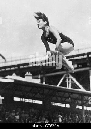 B Richards of Canada takes part in the women's 3m springboard diving ...