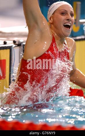 Swimming - England's Sarah Price. England's Sarah Price after winning ...