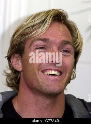 Former Springbok star Percy Montgomery with his Newport Rugby shirt ...