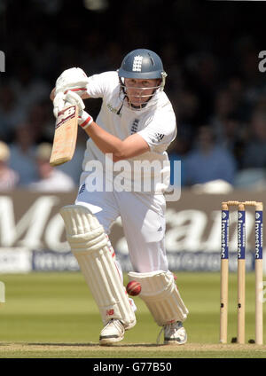 England's Gary Ballance bats during day four of the Investec Test match ...