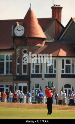 USA's Tiger Woods on the 3rd tee during day three of The Open ...