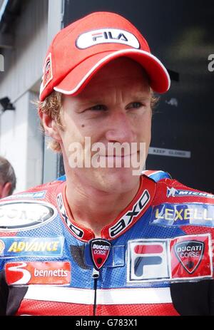 Britain's Ducati rider Neil Hodgson during free practice at Donington ...