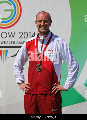 England's Kenneth Parr on the podium with his bronze medal during the ...