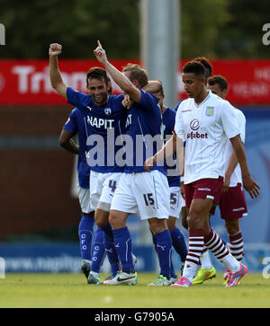 Chesterfield's Sam Hird celebrates scoring their first goal during the ...