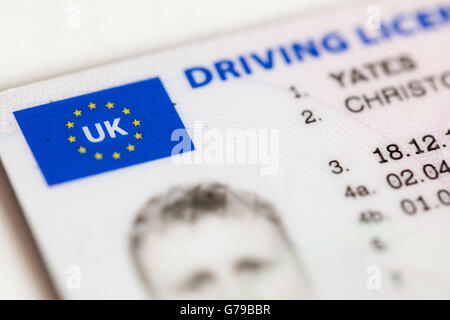 UK Driving Licence with European Union logo symbol flag Stock Photo - Alamy