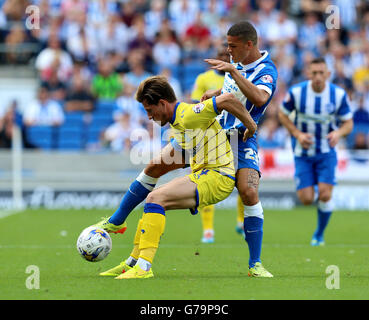 Sheffield Wednesday's Sam Hutchinson (left) argues his point to Referee ...