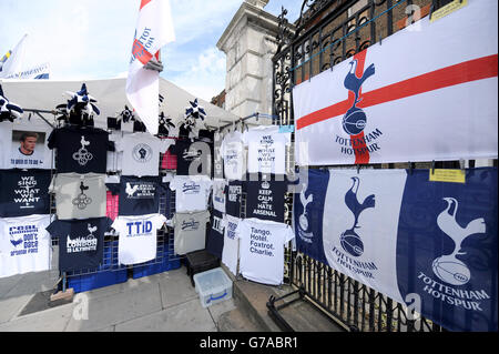 Tottenham Hotspur merchandise on sale outside the ground ahead of the ...