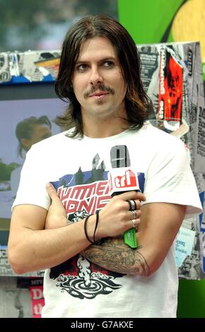 A member of rock band The Lostprophets during their guest appearance on ...