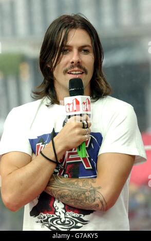 A member of rock band The Lostprophets during their guest appearance on ...