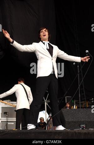 The Hives performing live on stage at Brixton Academy Featuring: Pelle ...