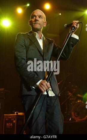 Michael Stipe of REM performs during the MTV Europe Music Awards at the ...