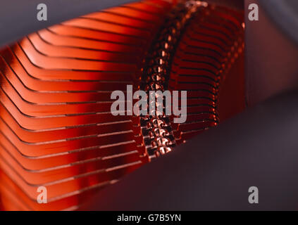 Macro of copper cpu cooler, Extra close up Stock Photo - Alamy