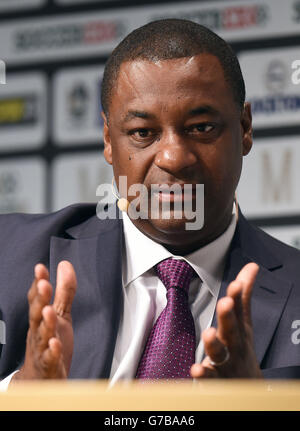 CONCACAF President, Jeffrey Webb speaks, during day two of the SoccerEX ...