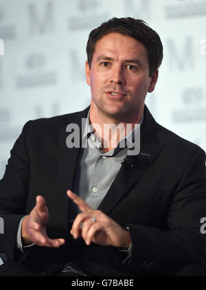Michael Owen speaks, during day two of the SoccerEX Convention at the ...