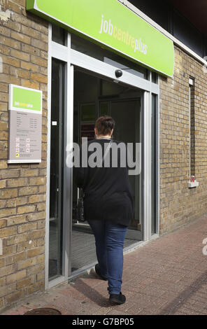 Job centre stock. The entrance to a Jobcentre Plus in Stratford, East ...