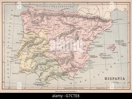 ROMAN IBERIA. 'Hispania'. Provinces. Spain & Portugal. BARTHOLOMEW ...