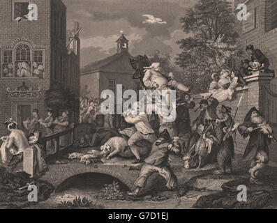 The Election. Chairing the Member. Engraved by T E Nicholson after ...
