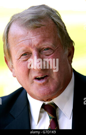 Wolverhampton Wanderers manager John Barnwell shows off the League Cup ...