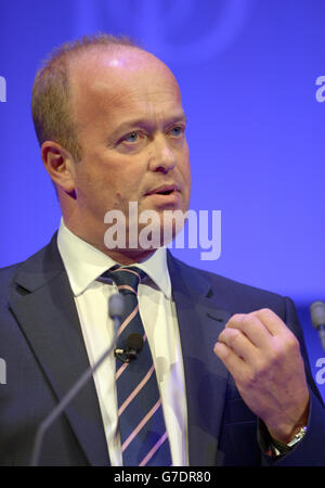 Jeremy Hicks, Managing Director Jaguar Land Rover UK, speaks during the ...