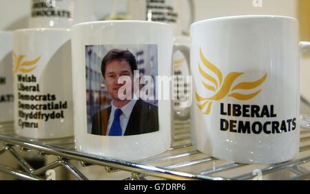Merchandise on display at the Liberal Democrats autumn conference, at ...