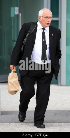 Trevor Hicks leaves the Hillsborough inquest after giving evidence at ...