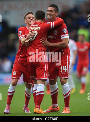Cardiff City's Federico Macheda celebrates scoring the opening goal ...