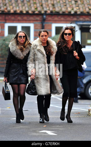 The widow of Jack Bruce, Margrit (right) arrives with her daughters ...