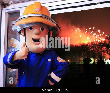 Fireman Sam at Battersea Park fireworks display Stock Photo - Alamy