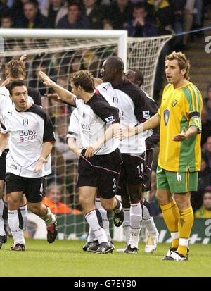 Fulham players celebrate goal during the Premier League match Fulham vs ...