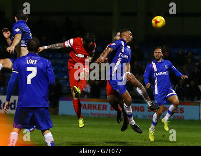 Leyton Orient's Chris Dagnall (left) heads to score the second goal for ...