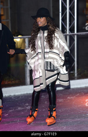 Alexandra Burke at the launch of the open air Eyeskate rink at the ...