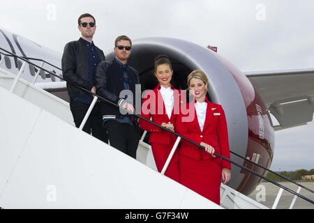 EDITORIAL USE ONLY Virgin Atlantic cabin crew (Left to right) Natasha ...