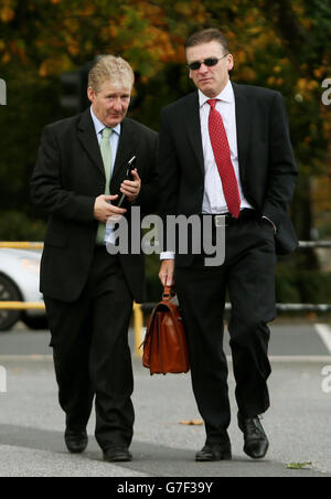 Trainer Philip Fenton (left) and his solicitor Declan Molan arrive at ...