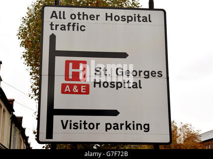 Sign at St George's hospital in Tooting Stock Photo: 34603781 - Alamy