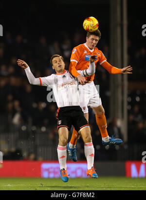 Fulham's Scott Parker (right) battles for the ball with Crystal Palace ...