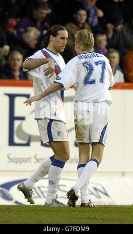 Ranger's Dado Prso celebrates scoring against Hibernian during their ...