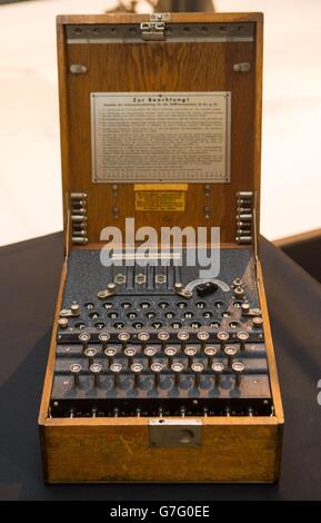 An original Enigma code machine of the type used by World War II code ...